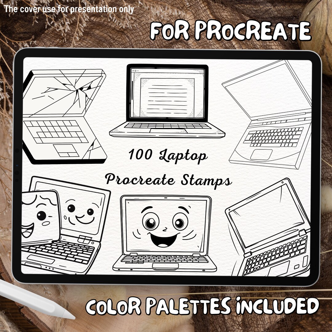 100 Laptop Brush Stamps | Procreate Laptop Brush Stamps | Laptop ...