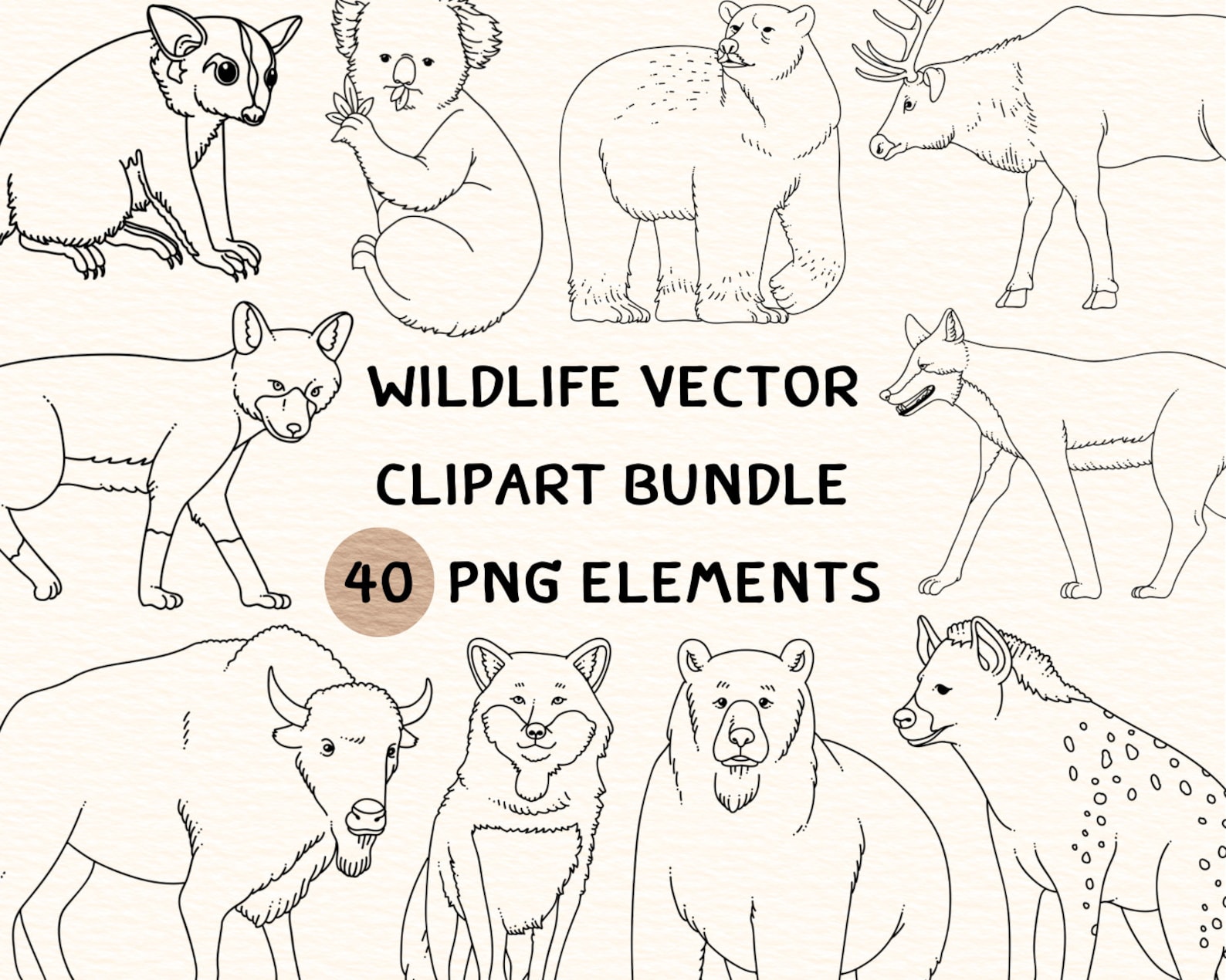 Wildlife Vector Clipart Bundle Wildlife Vector Clipart Wildlife Clipart ...