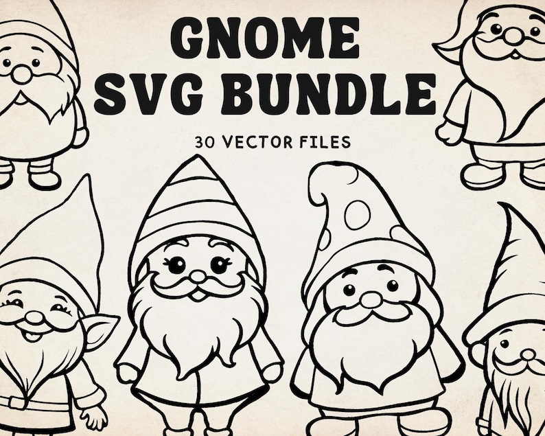 Gnome SVG Bundle, Christmas Gnome Cut Files, Holiday Vector Cricut - Etsy