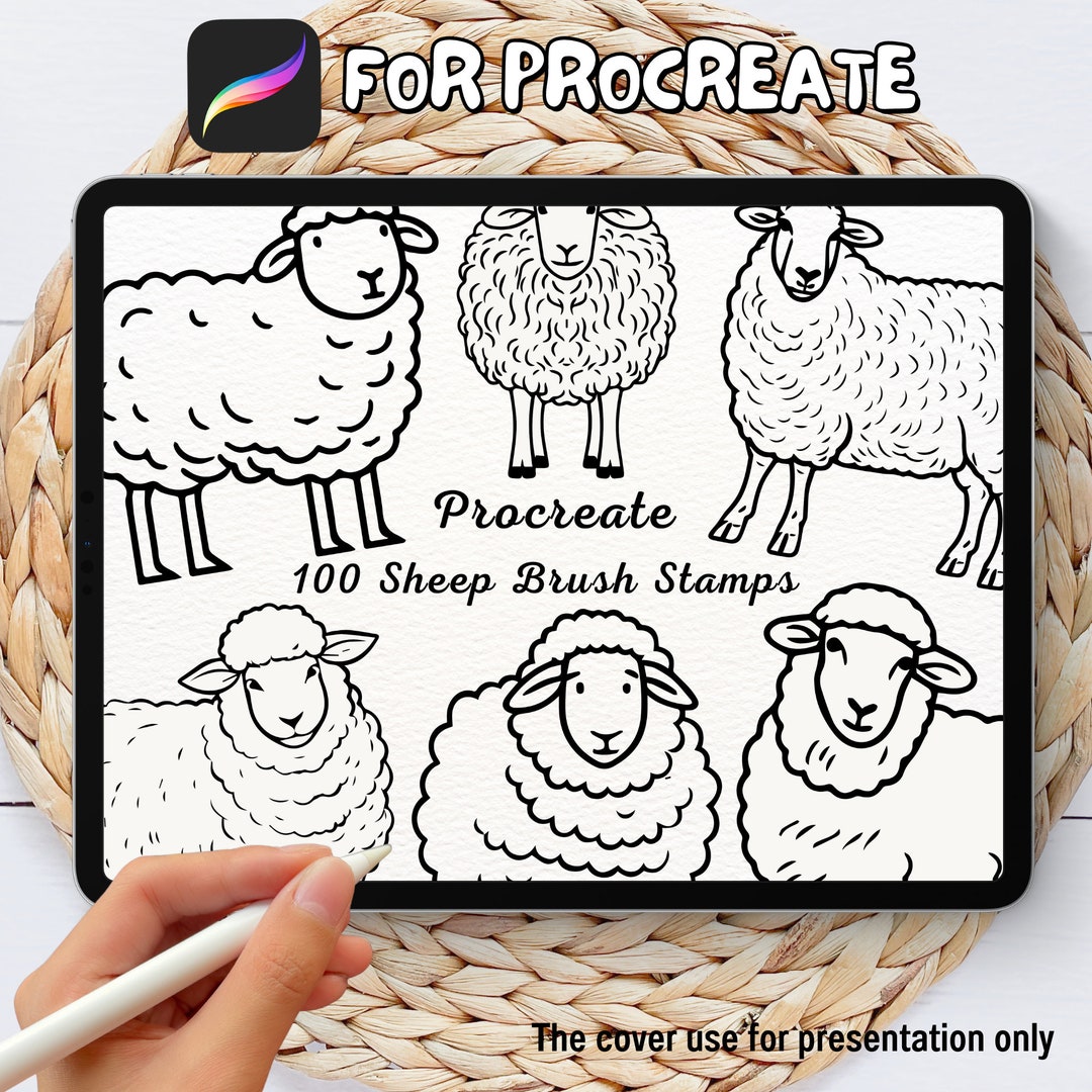 100 Sheep Brush Stamps | Procreate Sheep Brush Stamps | Sheep Procreate ...