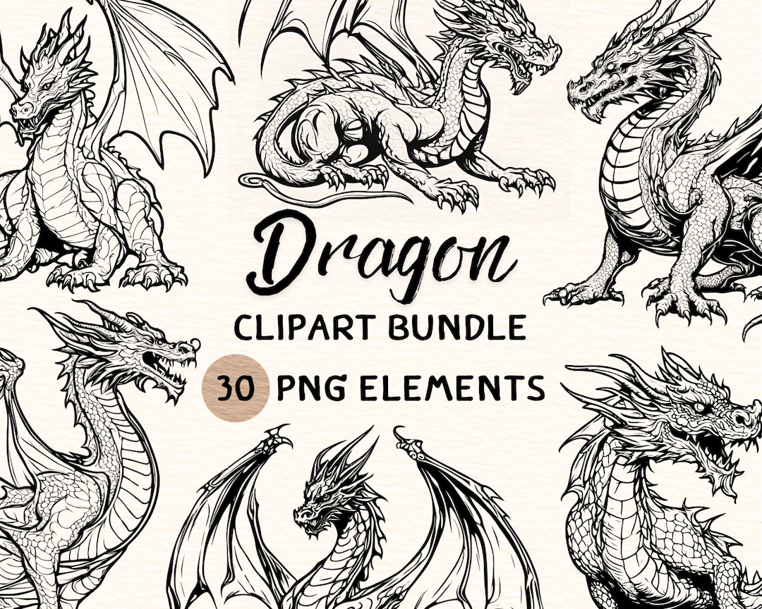 Dragon Clipart Bundle | Dragon Clipart | Dragon Png | Dragon ...