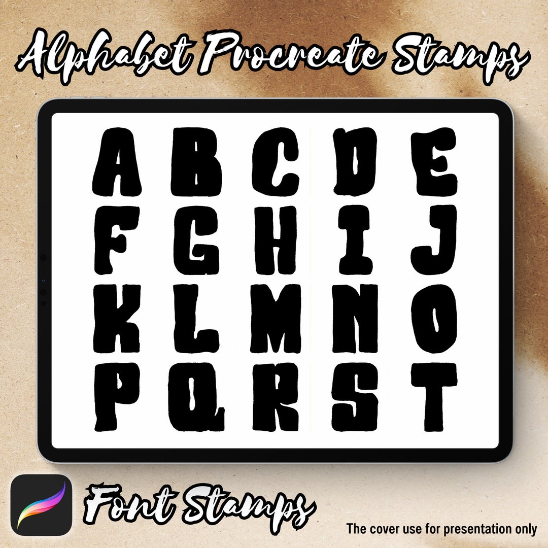 Alphabet Brush Stamps | Procreate Alphabet Brush Stamps | Alphabet ...