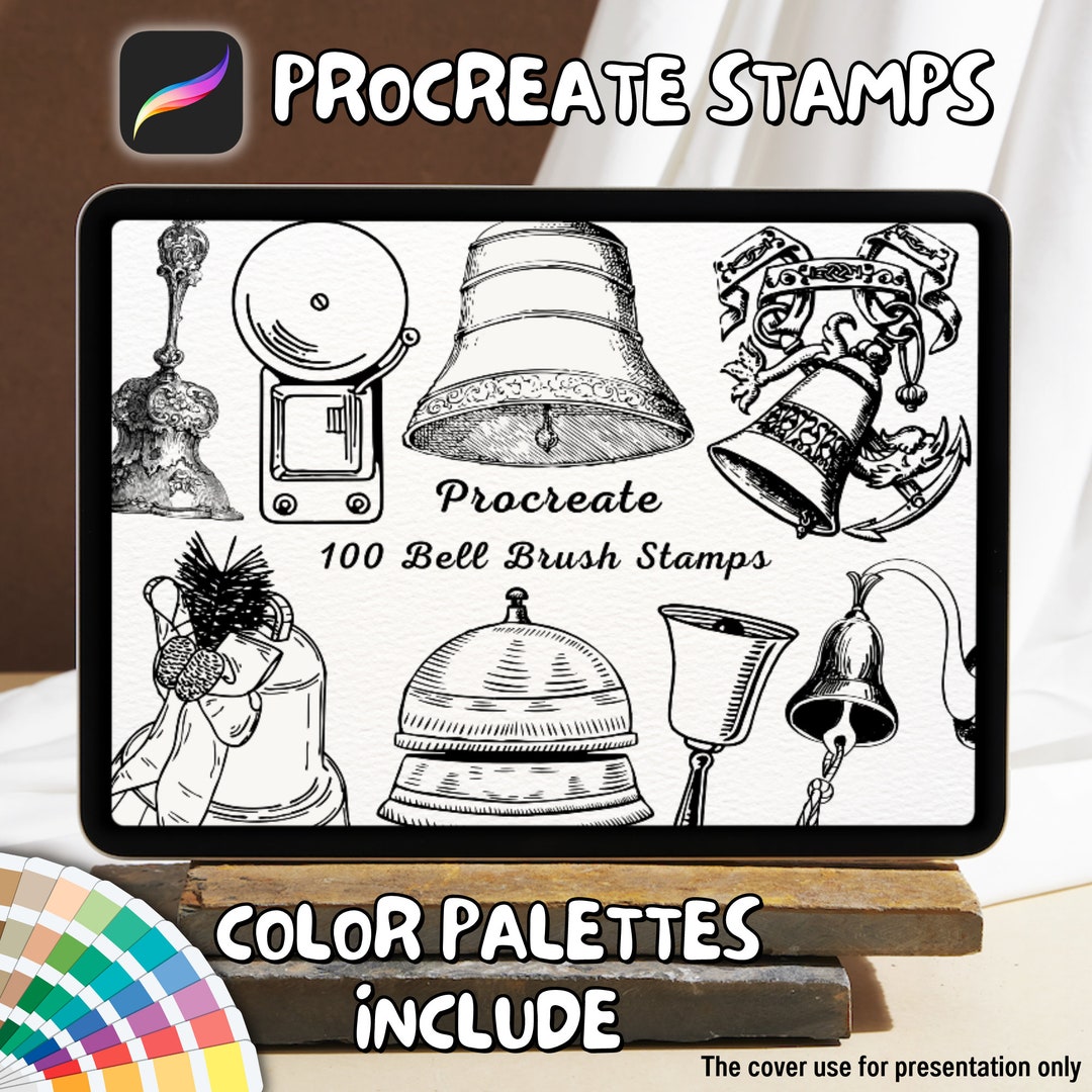 100 Bell Brush Stamps | Procreate Bell Brush Stamps | Bell Procreate Stamps | Procreate Bell ...
