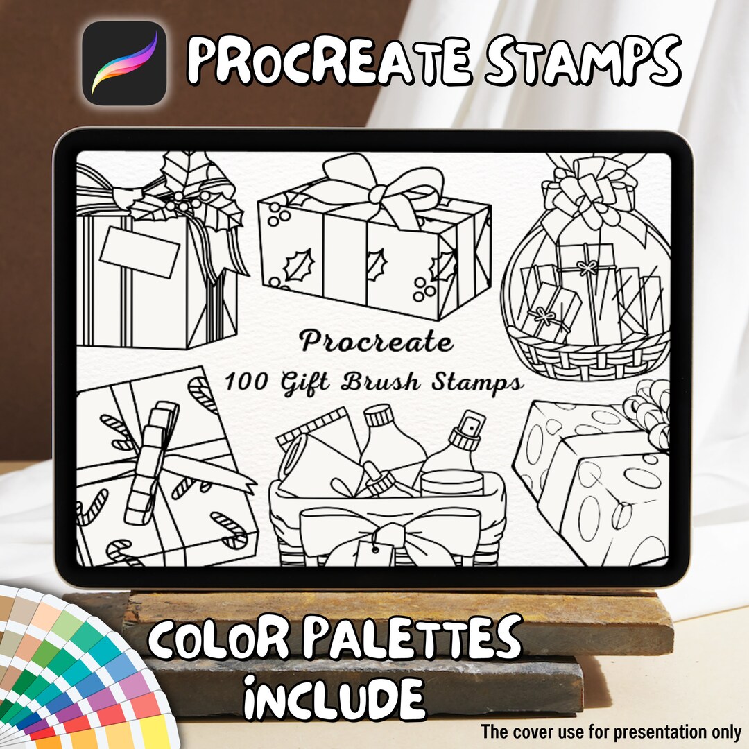 100 Gift Brush Stamps | Procreate Gift Brush Stamps | Gift Procreate ...