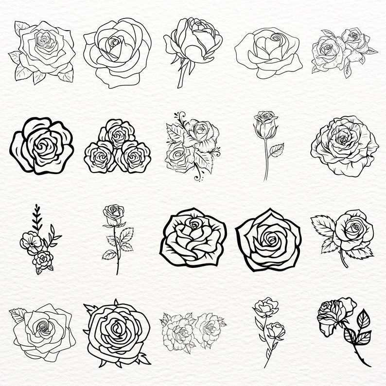100 Rose Brush Stamps Procreate Rose Brush Stamps Rose - Etsy