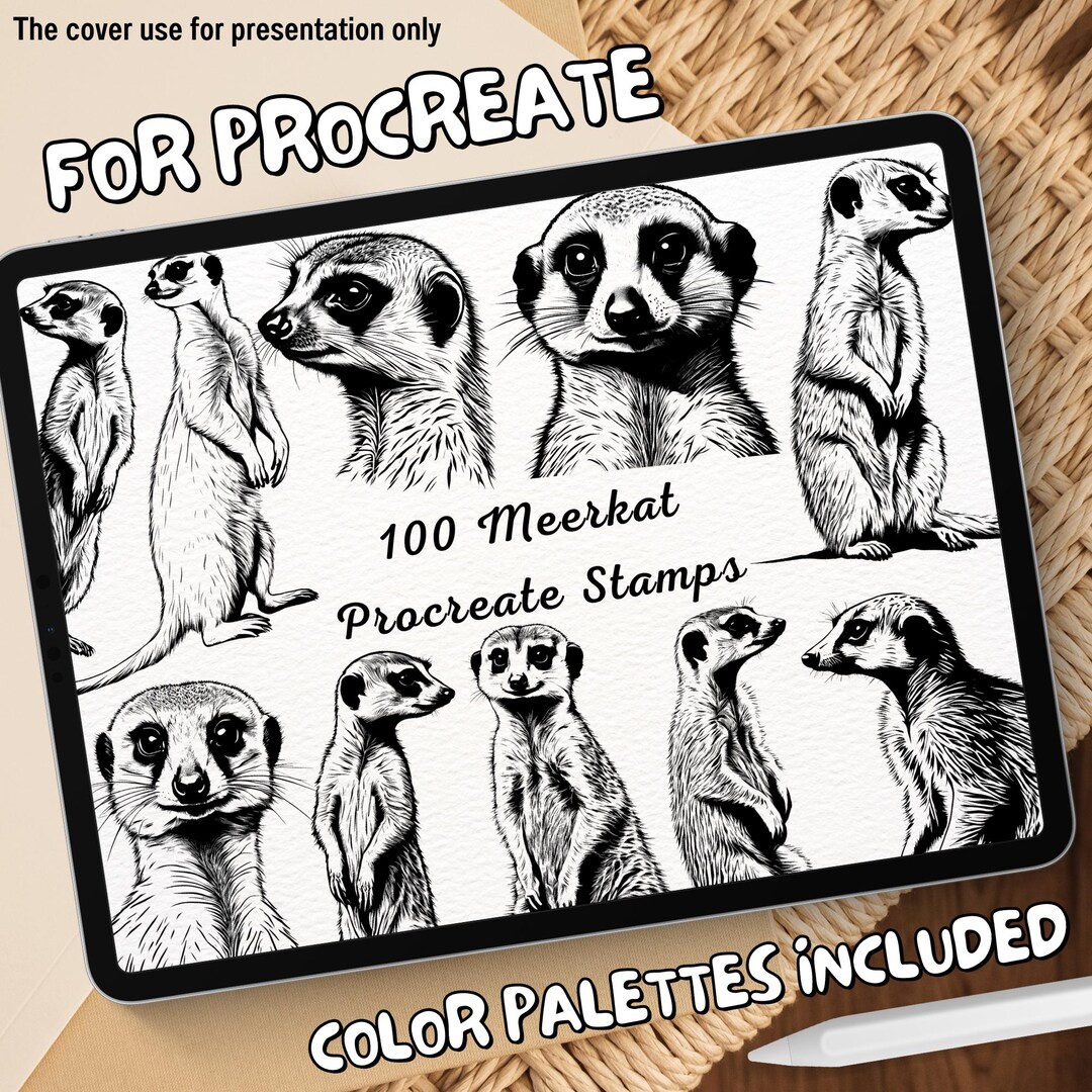 100 Meerkat Brush Stamps | Procreate Meerkat Brush Stamps | Meerkat ...