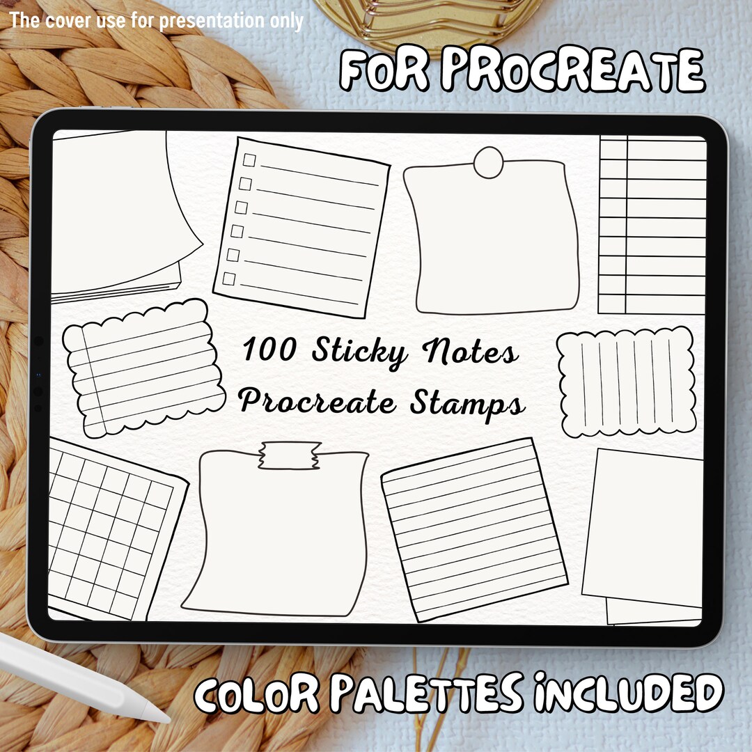 100 Sticky Notes Brush Stamps | Procreate Sticky Notes Brush Stamps ...