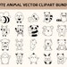Cute Animal Vector Clipart Bundle Cute Animal Vector Clipart Cute ...