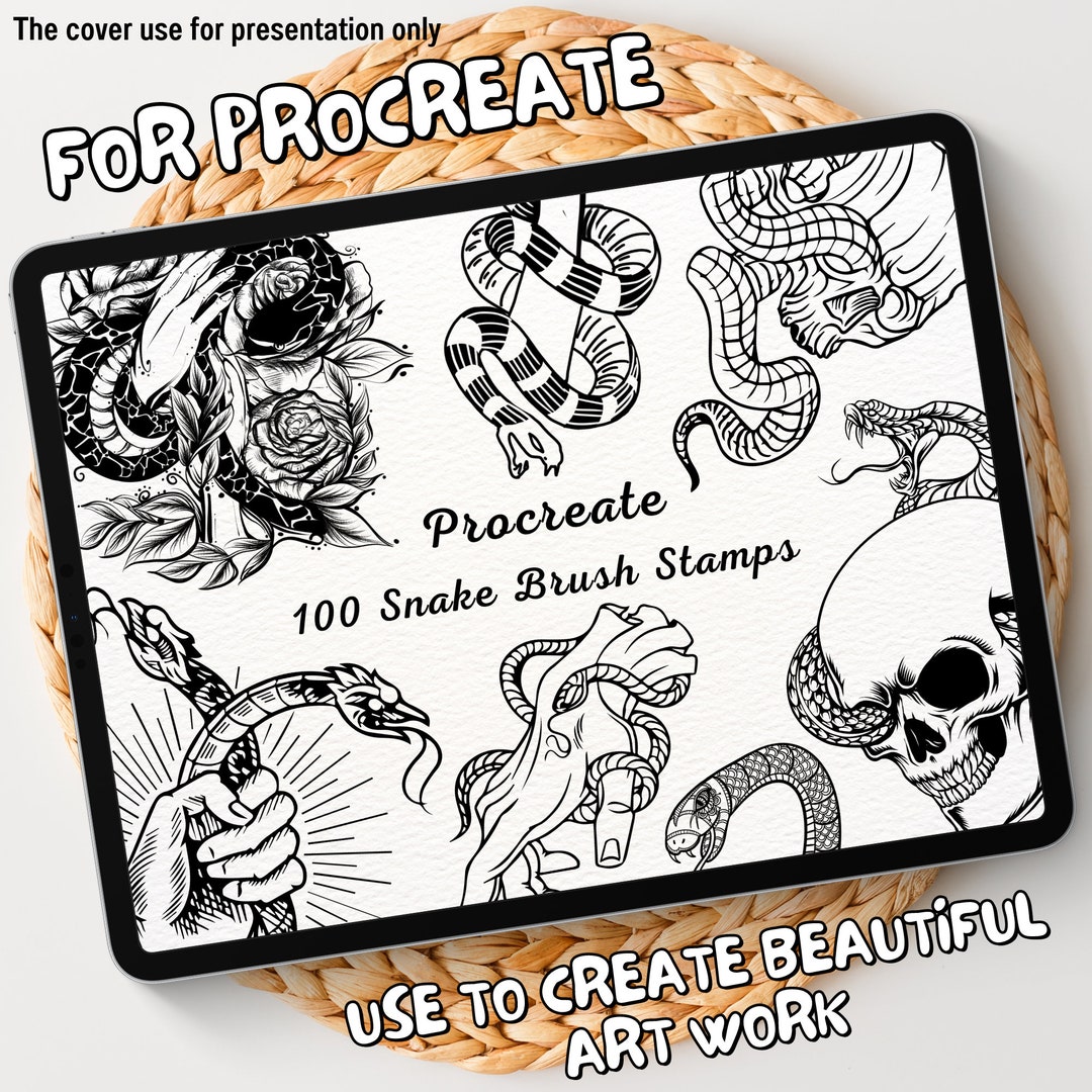 100 Snake Brush Stamps | Procreate Snake Brush Stamps | Snake Procreate ...