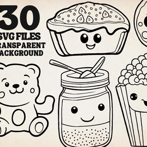 Food and Snacks Svg Bundle, Food Svg, Snacks Svg, Food Vector Files ...