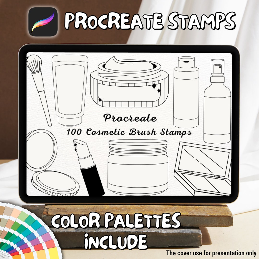 Cosmetic Stamps for Procreate, Digital Beauty Product Brushes, Makeup ...