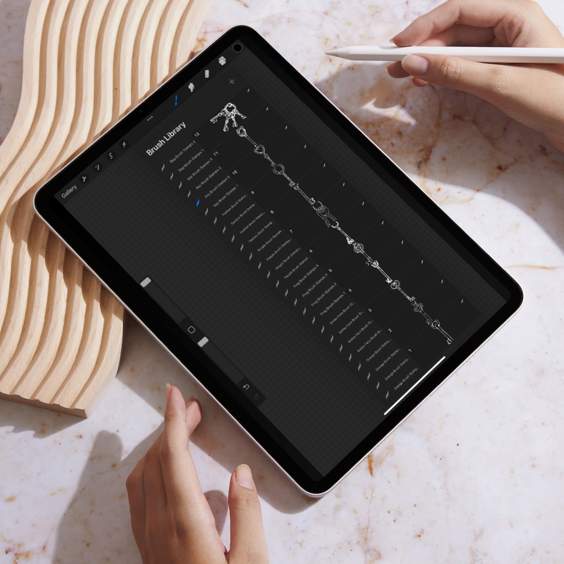 100 Key Brush Stamps Procreate Key Brush Stamps Key Procreate Stamps ...