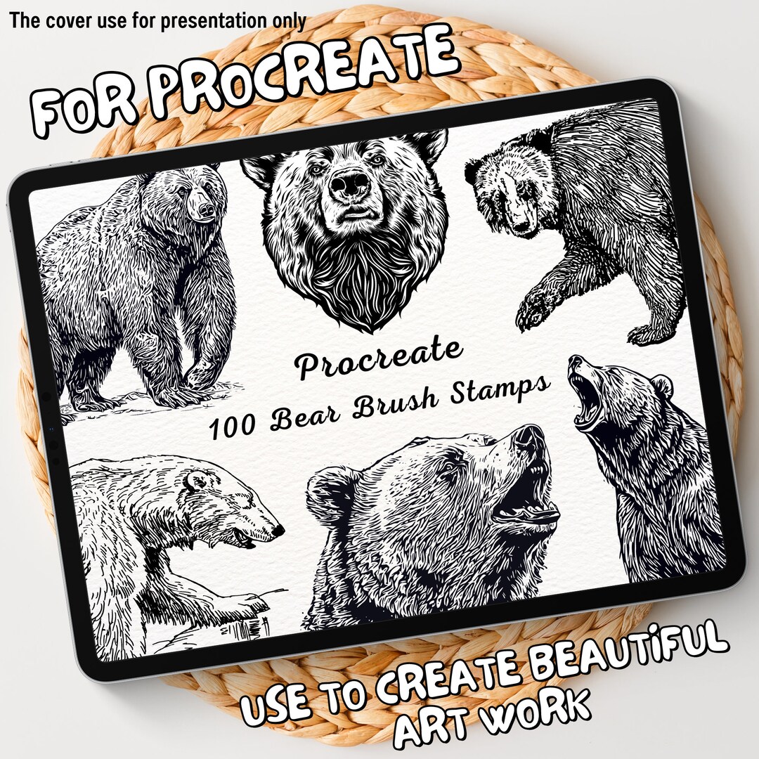 100 Bear Brush Stamps | Procreate Bear Brush Stamps | Bear Procreate ...