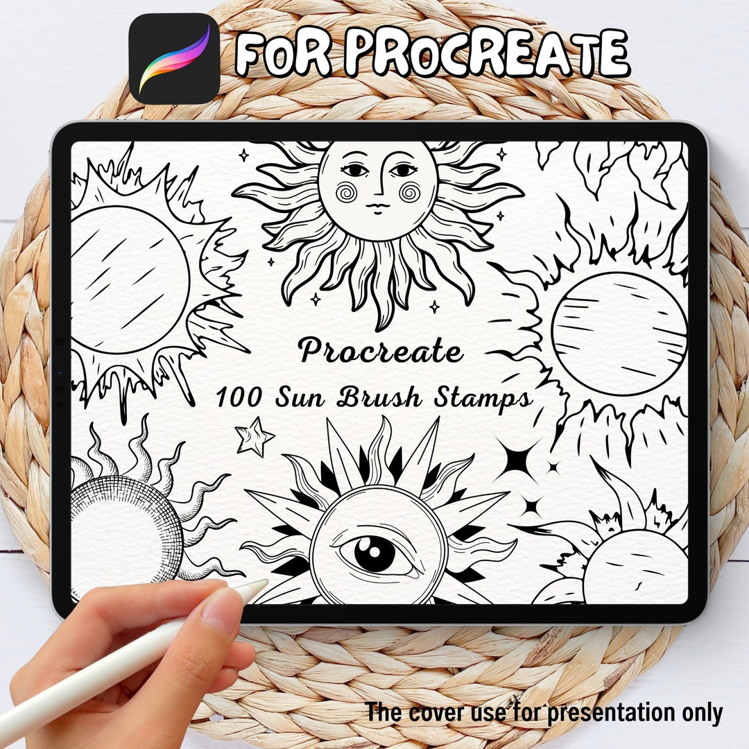 100 Sun Brush Stamps | Procreate Sun Brush Stamps | Sun Procreate ...