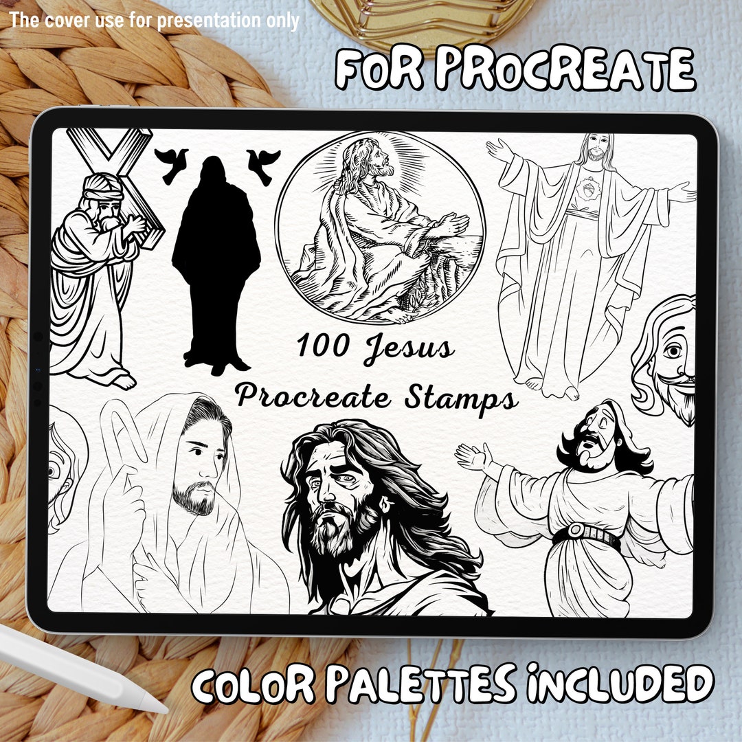100 Jesus Brush Stamps | Procreate Jesus Brush Stamps | Jesus Procreate ...