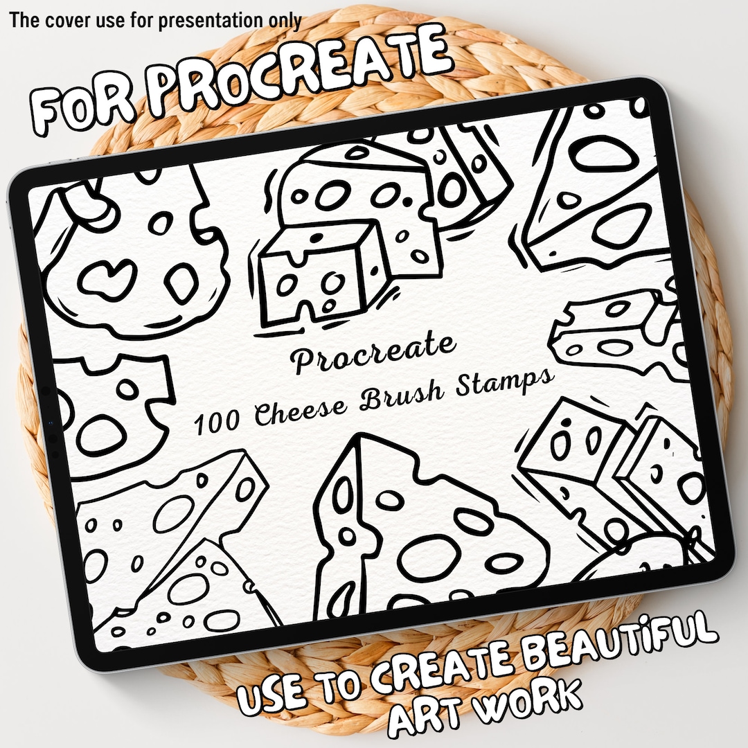 100 Cheese Brush Stamps | Procreate Cheese Brush Stamps | Cheese ...