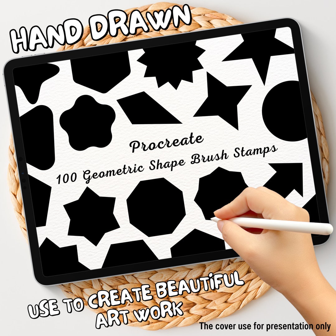 100 Geometric Shape Brush Stamps | Procreate Geometric Shape Brush ...
