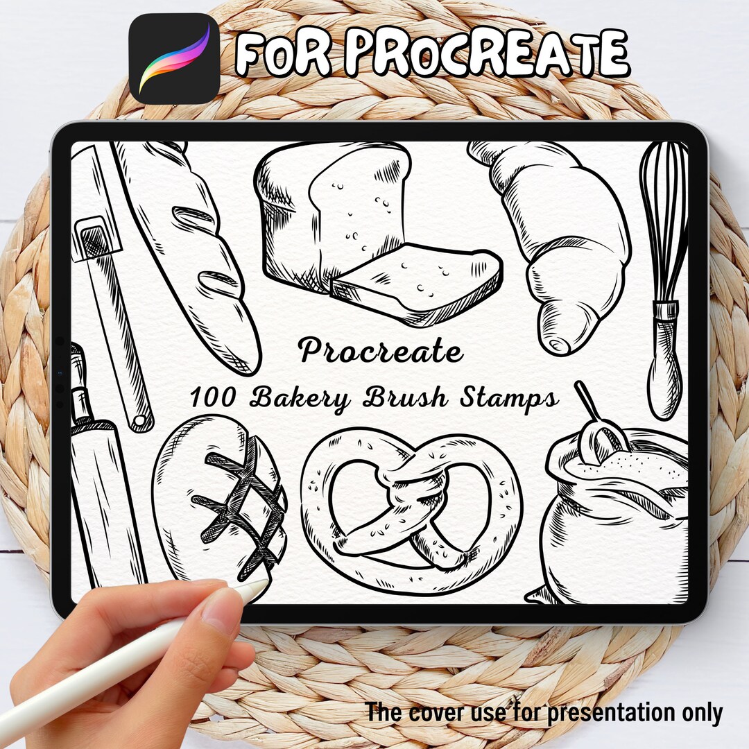 100 Bakery Brush Stamps | Procreate Bakery Brush Stamps | Bakery ...