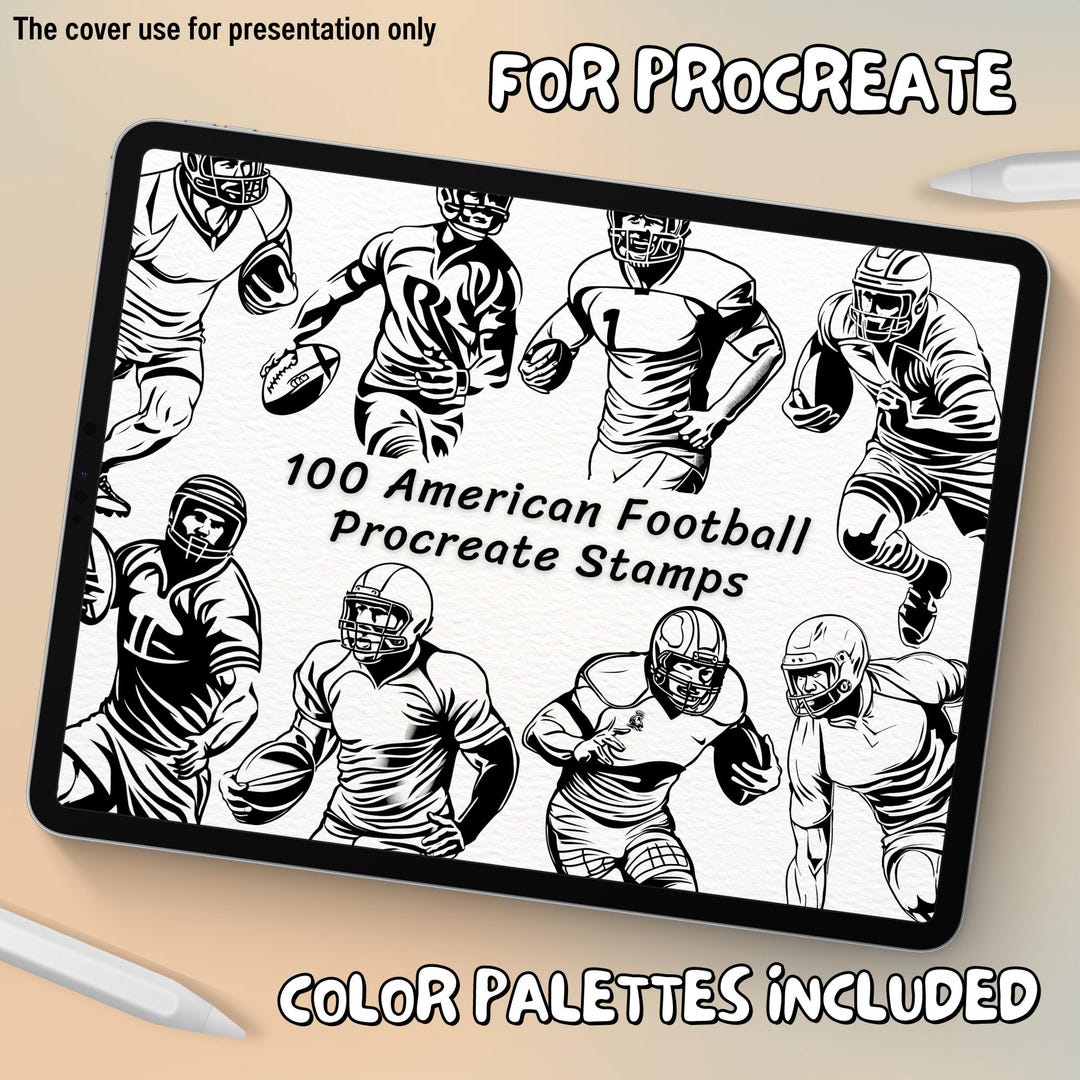 100 American Football Brush Stamps | Procreate American Football Brush ...