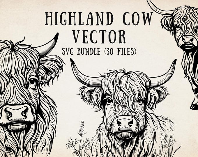 Highland Cow Svg, Highland Cow Silhouette Svg Highland Cow Outline Svg ...