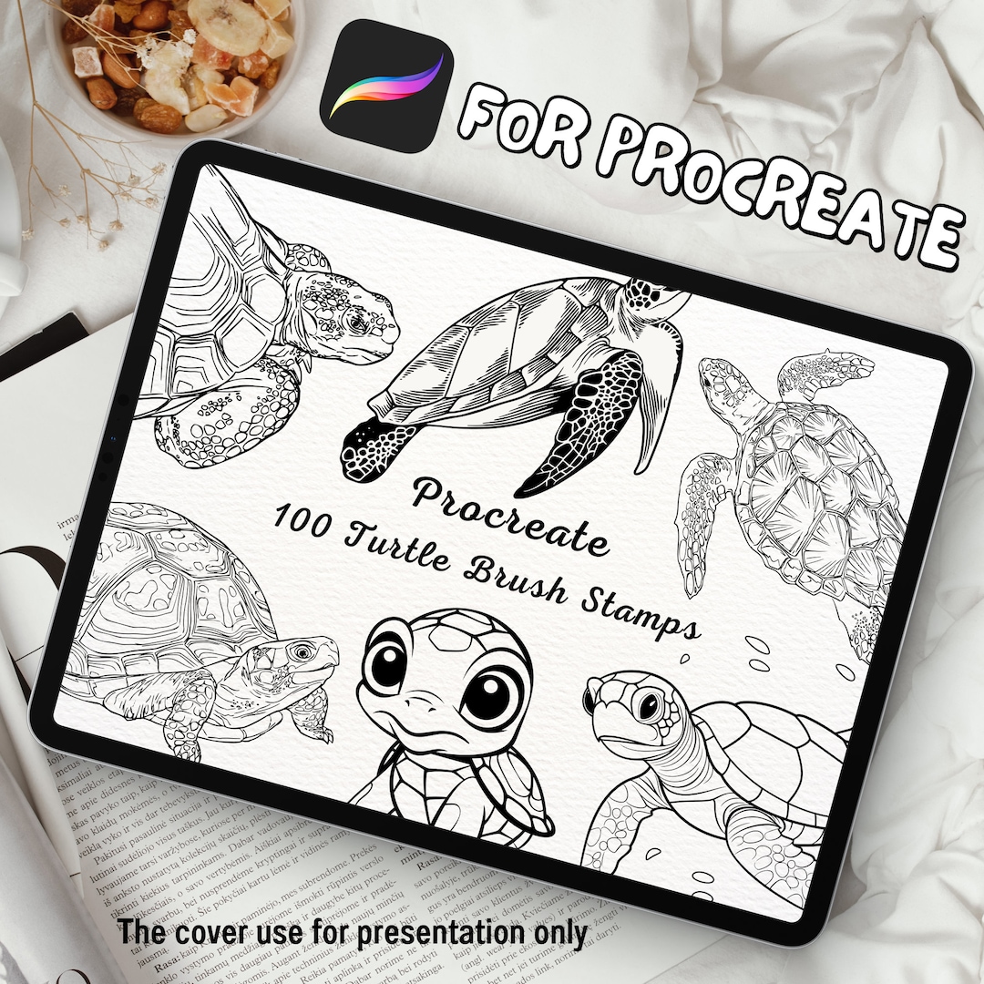 100 Turtle Brush Stamps | Procreate Turtle Brush Stamps | Turtle Procreate Stamps | Procreate ...