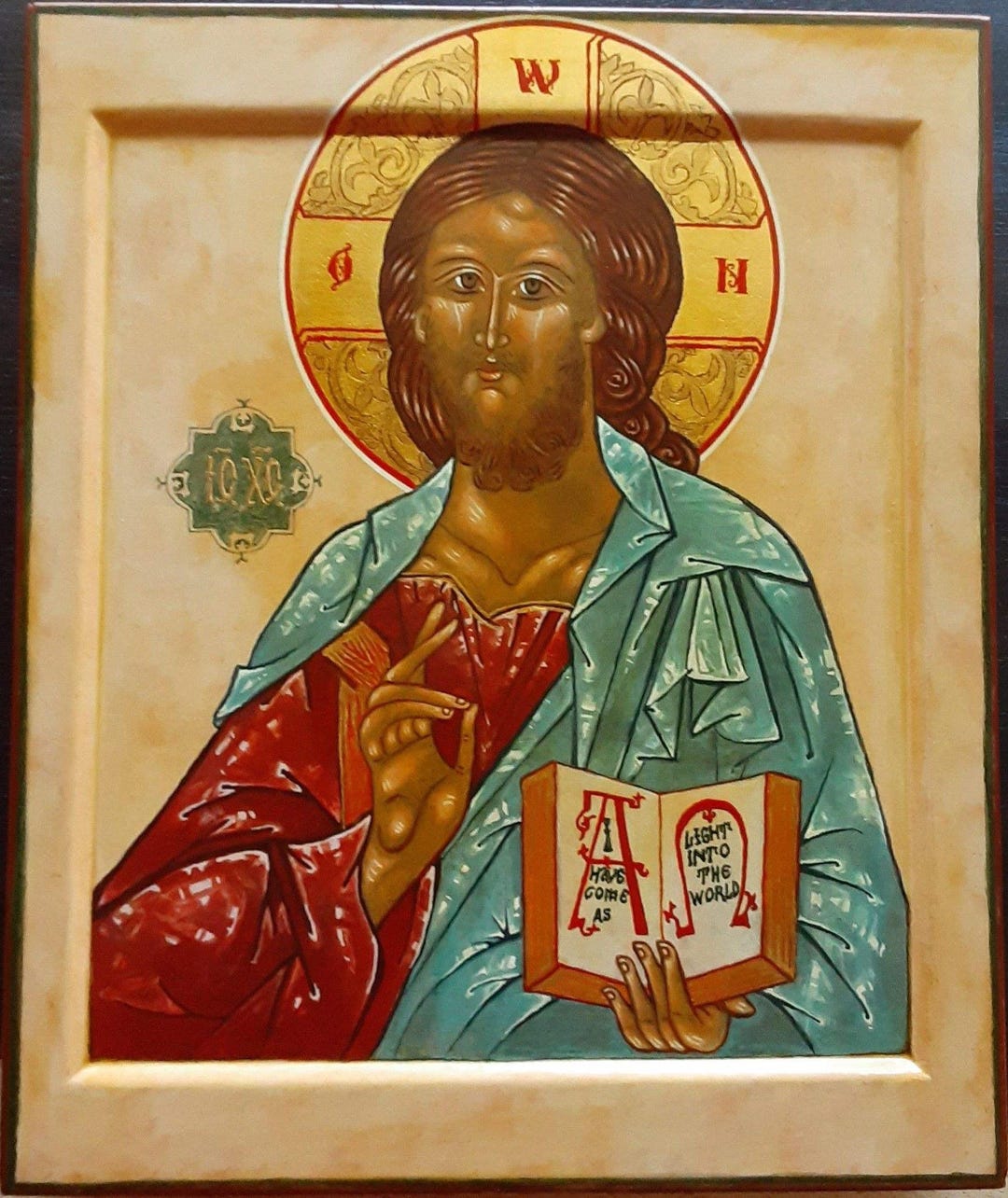 Orthodox Icon of Christ Pantocrator Painted in the Ancient Byzantine ...