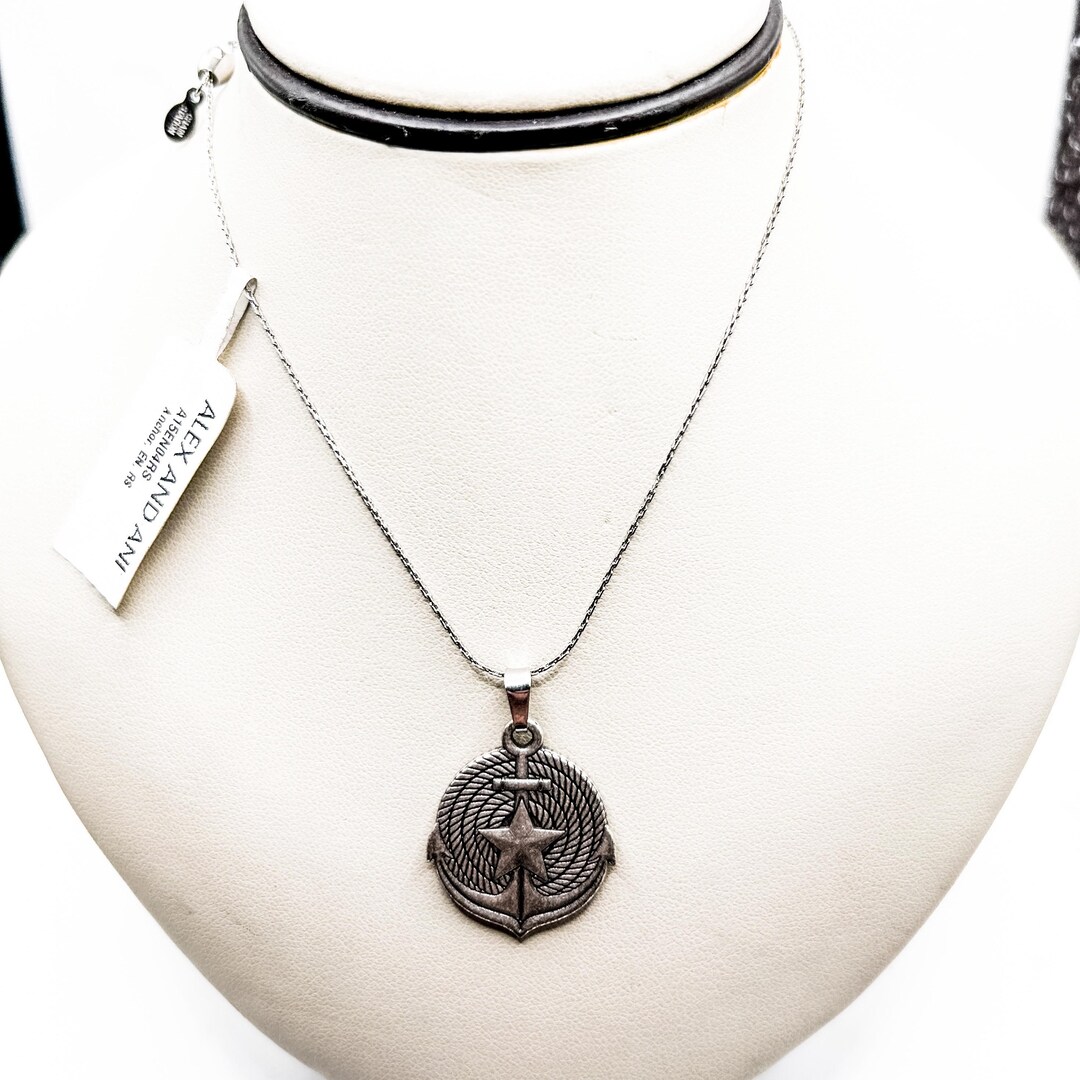 Estate Alex and Ani Anchor Necklace - Etsy