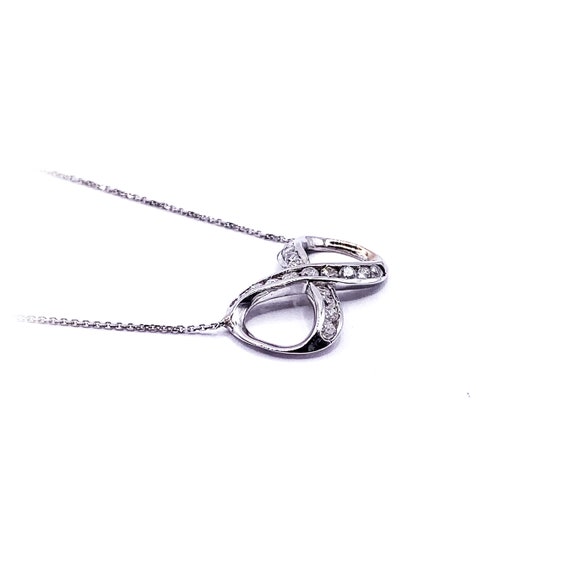 Diamond Infinity Symbol 14k White Gold Vintage Neckla… - Gem