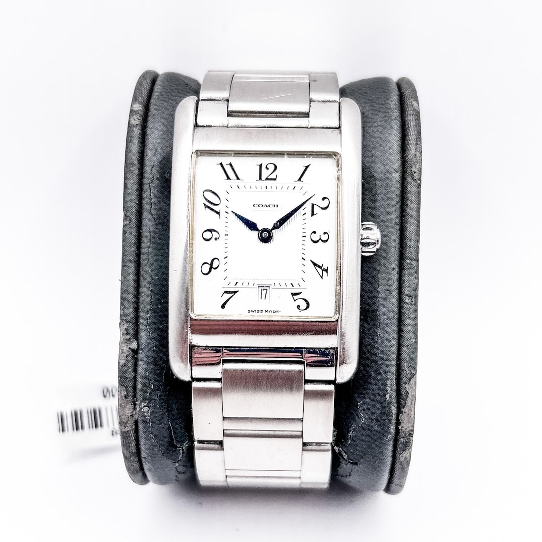 Estate Coach Stainless Steel Tank Watch - Etsy