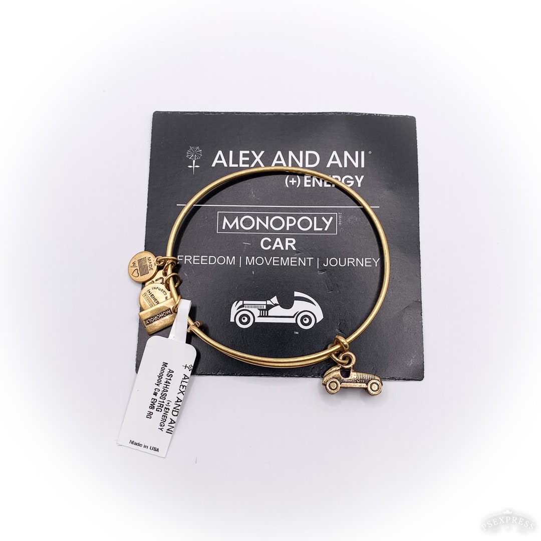 Alex and Ani Monopoly Car Gold Tone Bracelet With Tag and Card Brand ...