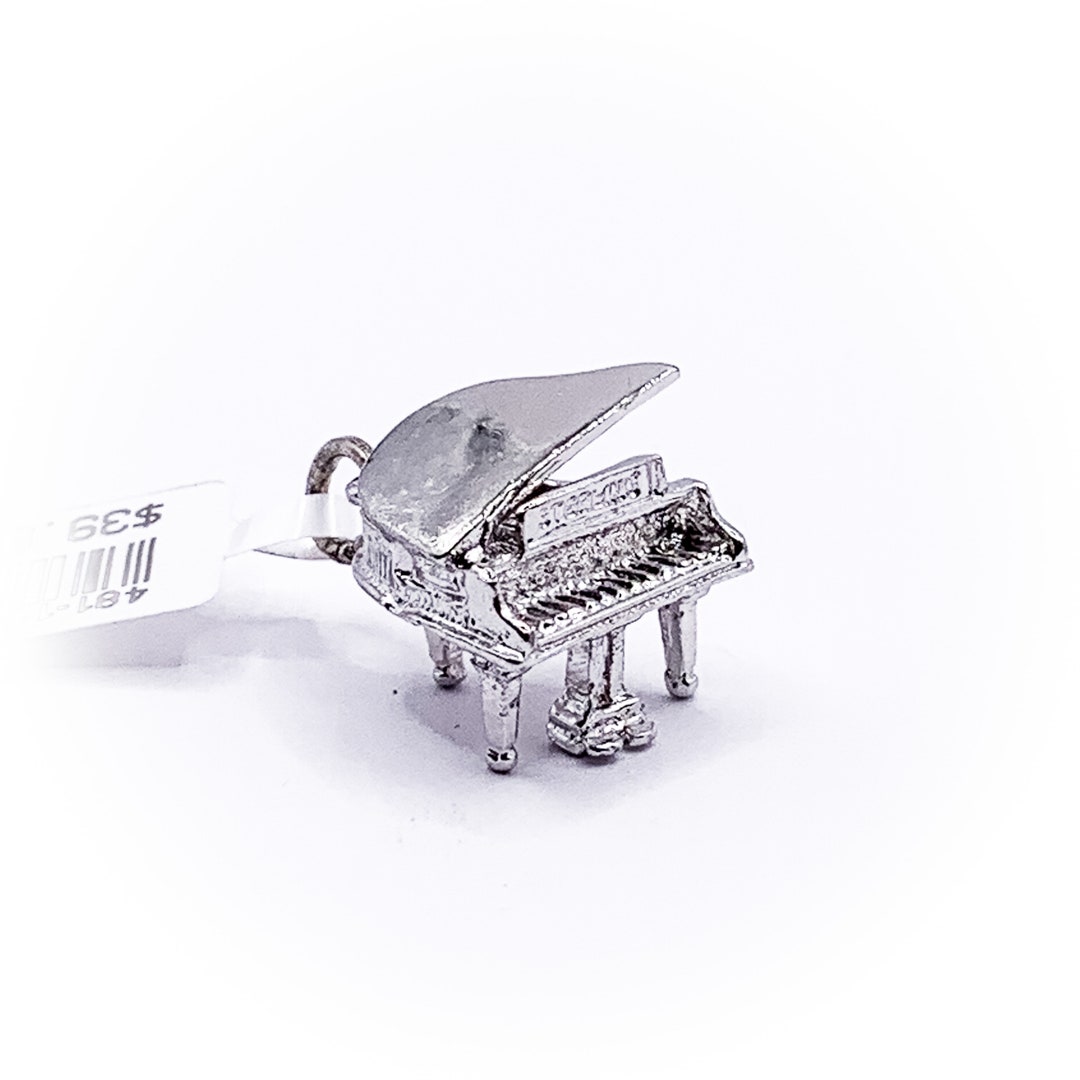 Sterling Silver Piano Charm - Etsy