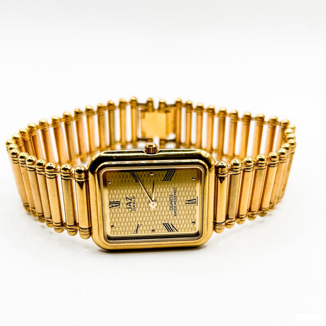 Estate Jaz Gold Tone Tank Watch - Etsy