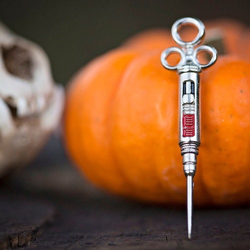 Vintage Medical Syringe Lapel Pin Silver Plated Enamel Pin - Etsy