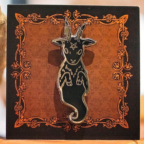 Halloween Edition Baby Goat Ghost Enamel Pin Silver - Etsy