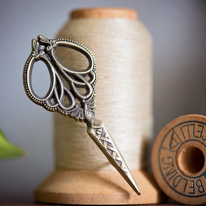 Stitchcraft Golden Scissors PIN 19th Century Victorian | Etsy