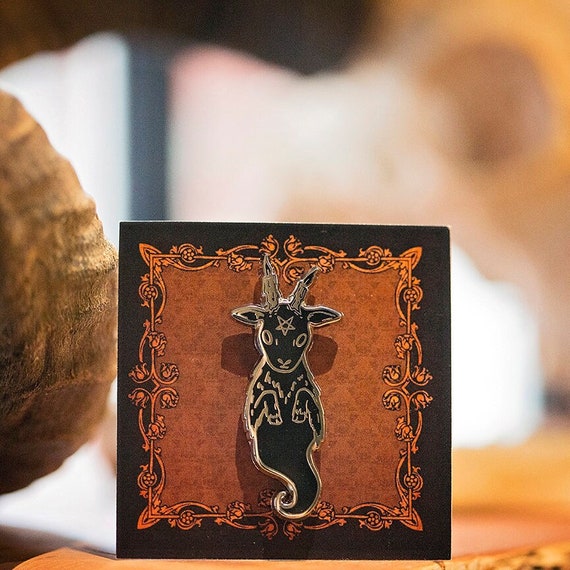 Halloween Edition Baby Goat Ghost Enamel Pin Silver - Etsy