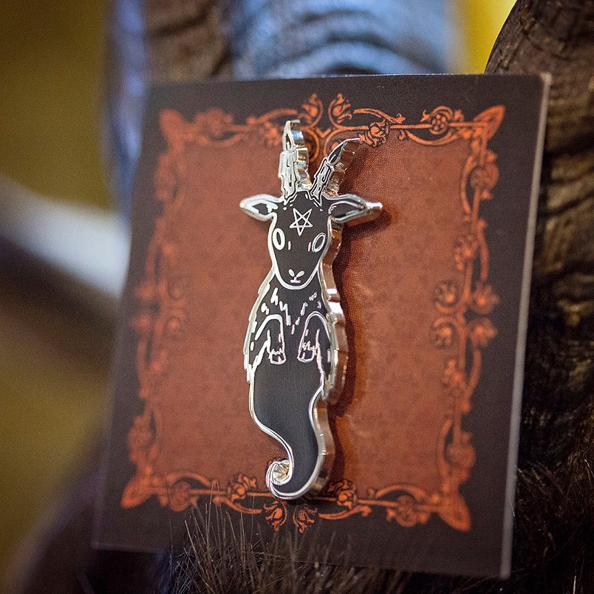 Halloween Edition Baby Goat Ghost Enamel Pin Silver - Etsy