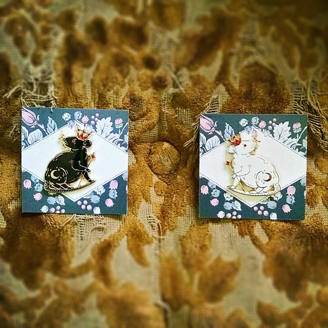 Black + White Rat King Enamel Pins | Nocturnal Night Creature | Rats ...