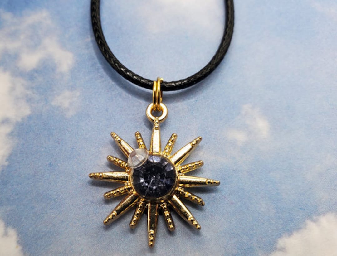 Solar Eclipse Pendant Necklace earrings Sold Separately Total Eclipse Totality Dimond Ring ...