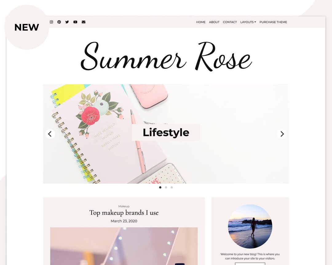 Summer Rose Responsive Wordpress Theme for Bloggers - Wordpress Blog ...