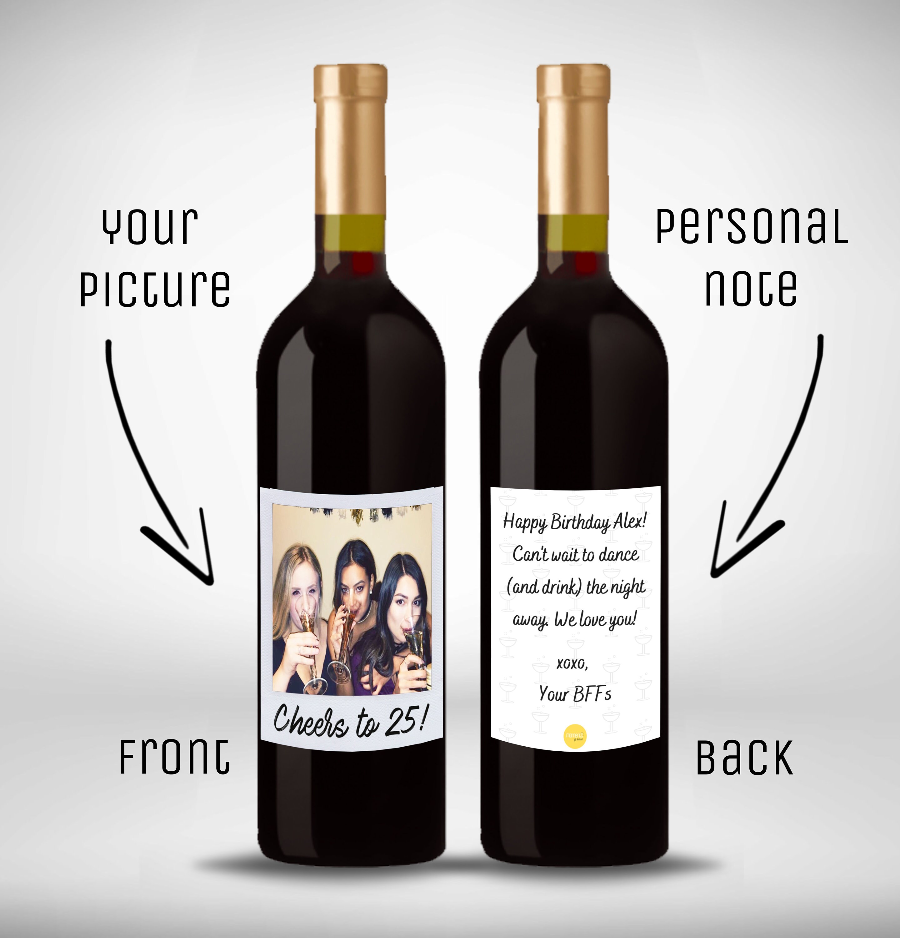 Wine Bottle Labels Photo Wine Label Custom Wine Labels Etsy