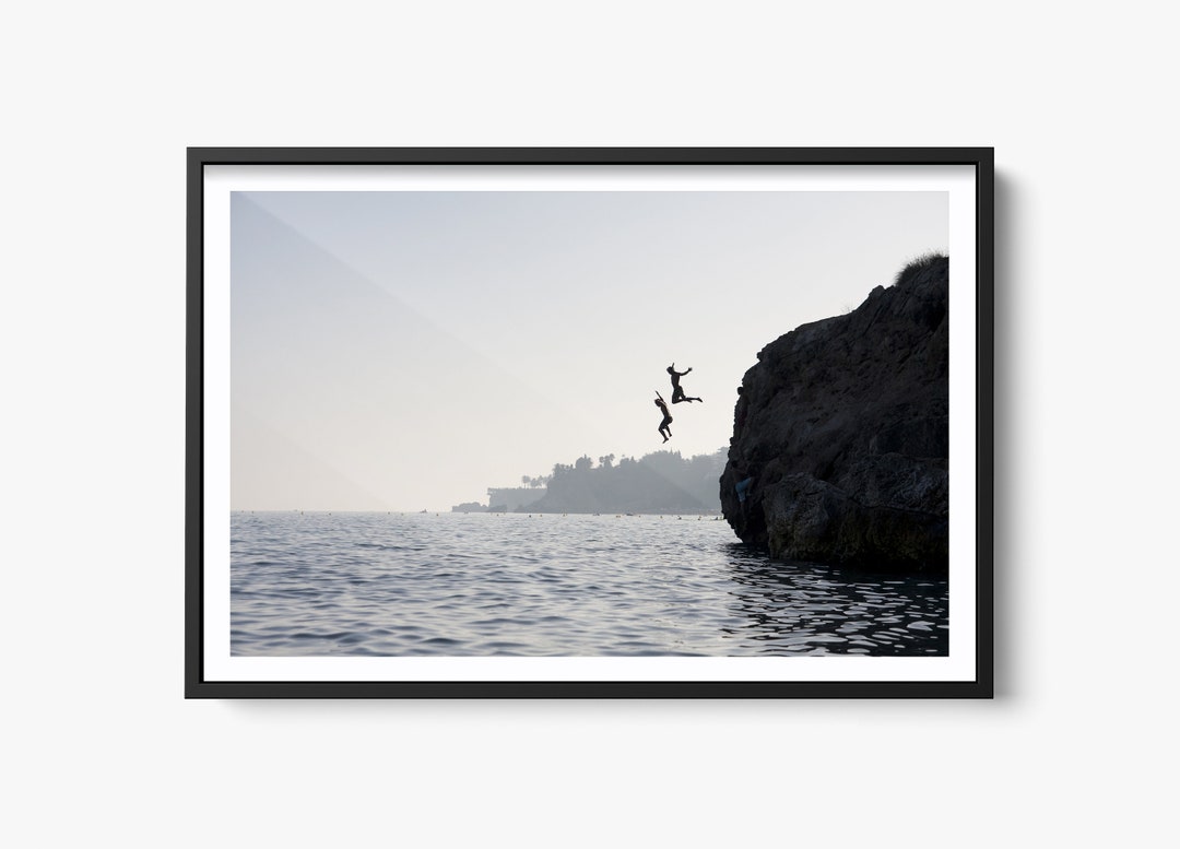 Fine Art Beach Photography, Cliff Jumping Print, Italian Wall Art ...