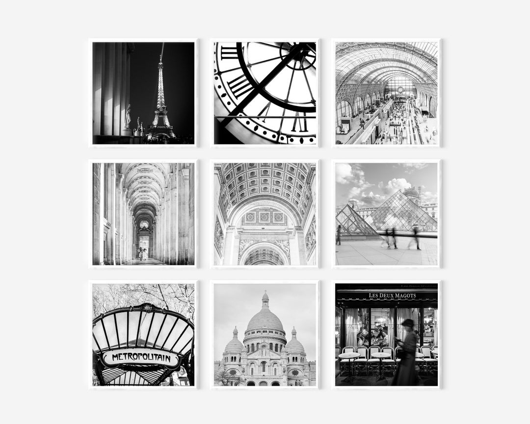 Paris Wall Art Set, Paris Gallery Wall, Set of 9 Prints, SALE 50% Off ...