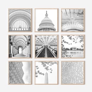 Washington DC Gallery Wall, DC Wall Art Set, DC Photo Prints, Square ...