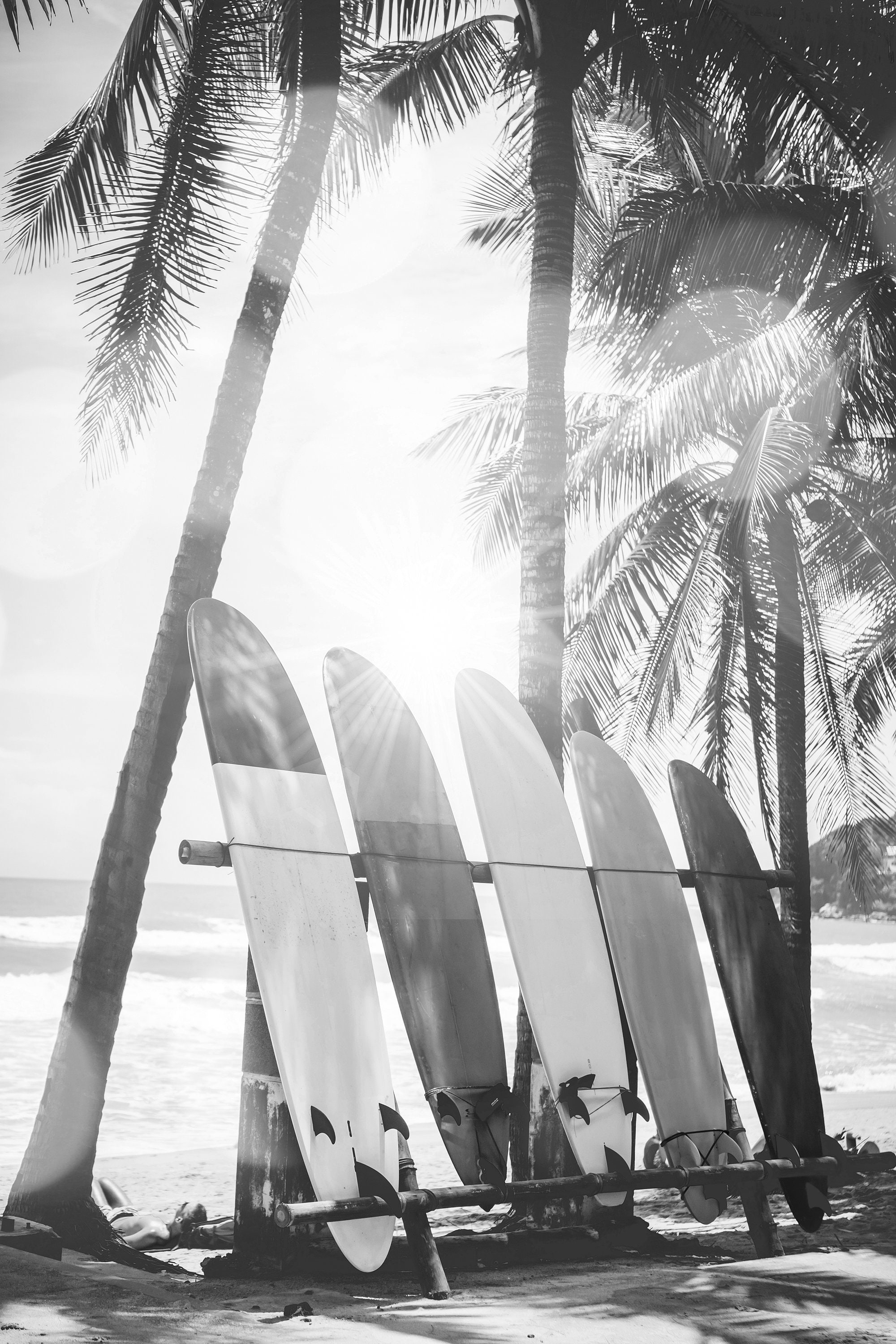 Fine Art Surfboard Print, Black and White Surfer Coastal Ocean Wall Art ...