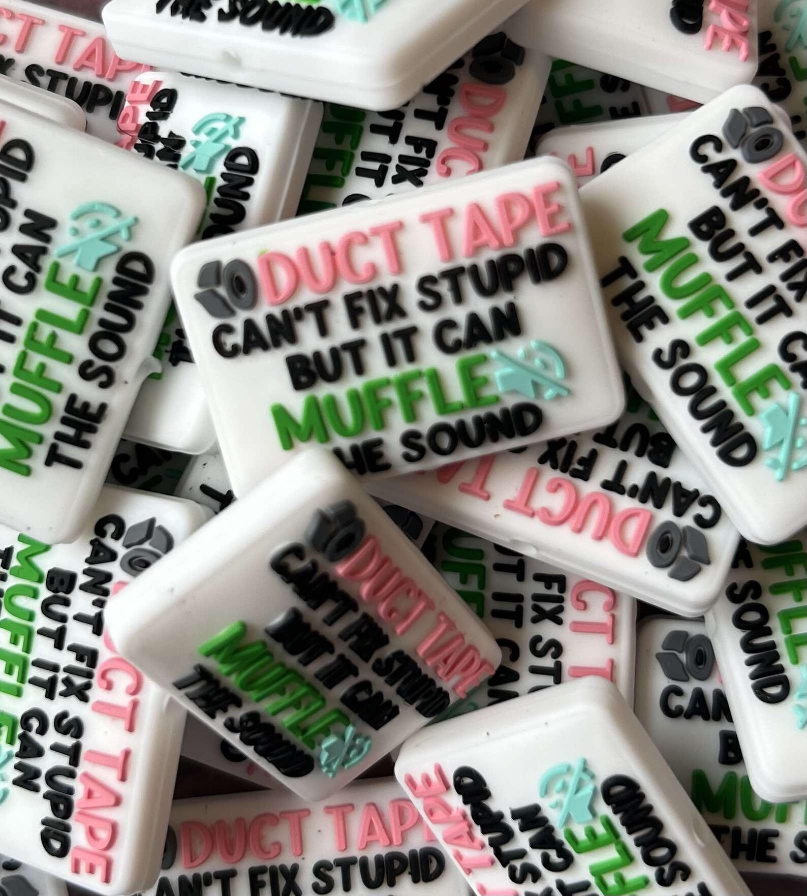 2 Pack Duct Tape Can't Fix Stupid Focal Bead | Focal Beads | Duct Tape ...