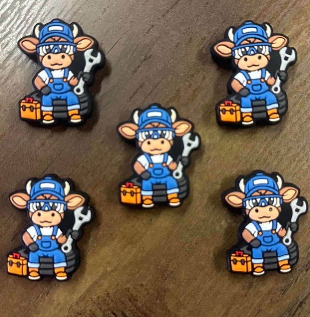 2 Pack Mechanic Cow Focal Bead | Focal Bead | Mechanic Cow | Cow Focal ...