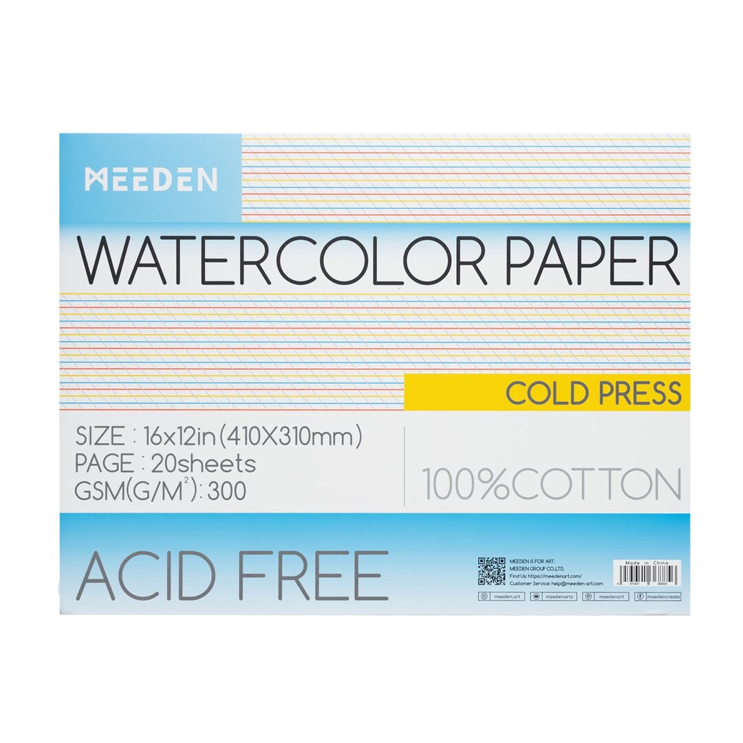 Meeden 16x12" Cold Press Watercolor Paper Pad 20 Sheets - Etsy