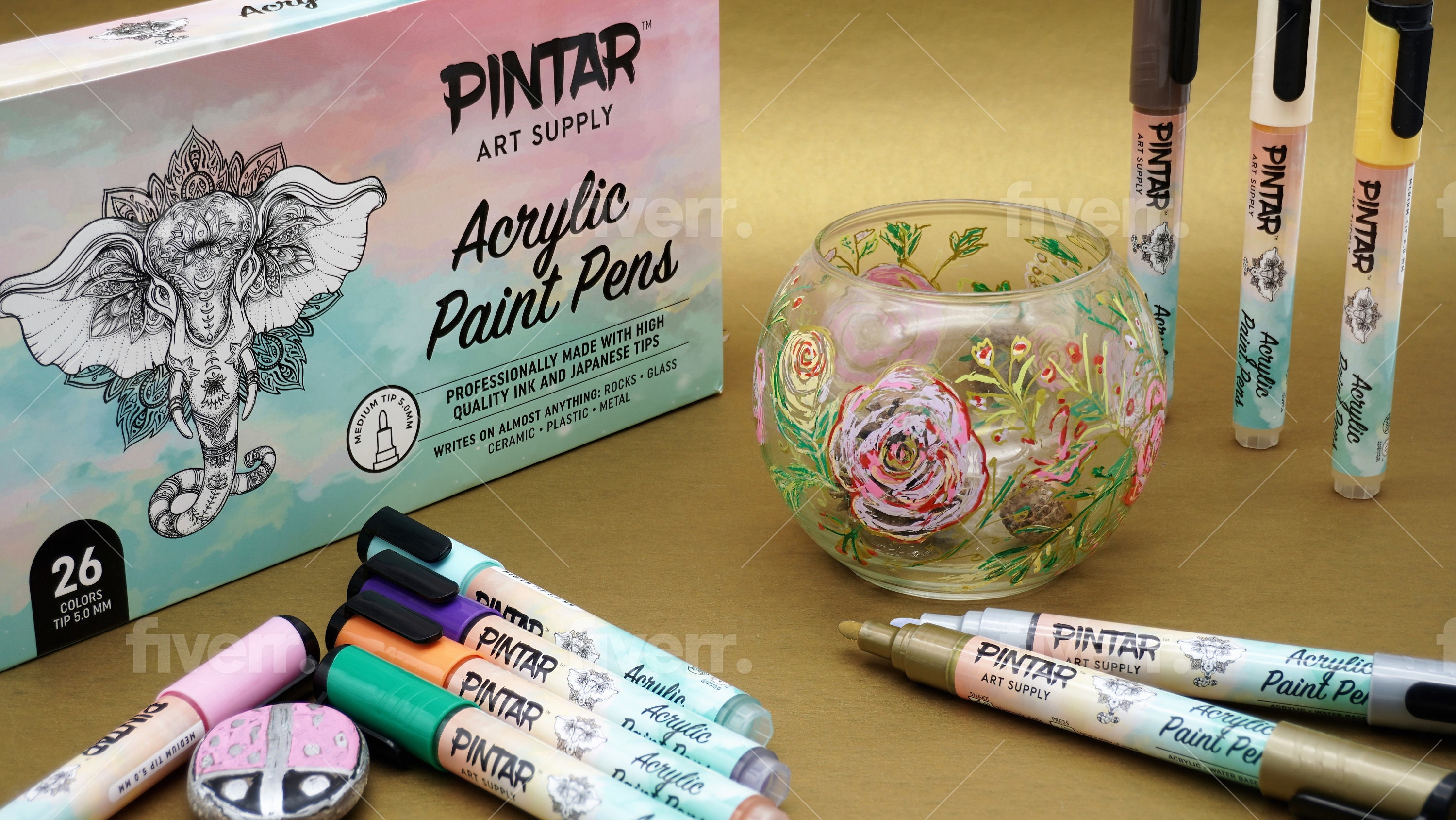 PINTAR Acrylic Marker Pens Set of 26 5 MM Tip Rich Pigment - Etsy