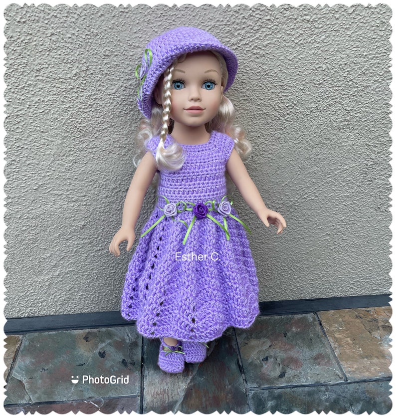 Crochet Pattern 18 Doll Dress Pdf Instant Download Etsy
